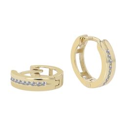 Adelia&acute;s Klappcreolen ADELIA&acute;S "Ohrringe &ndash; Klappcreole aus 333 Gold mit Zirkonia", Damen, Gr. Damen, gold, Ohrringe Klappcreolen, Geschenkidee: zeitlos und vielseitig