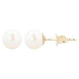 Adelia&acute;s Paar Ohrh&auml;nger ADELIA&acute;S "Ohrringe &ndash; Ohrstecker aus 333 Gold mit Perle", Damen, Gr. Damen, wei&szlig; (gold), Ohrringe, Perfekt als Geschenk f&uuml;r besondere Menschen
