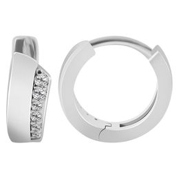 Adelia&acute;s Klappcreolen ADELIA&acute;S "Ohrringe &ndash; Klappcreole aus 925 Silber mit Zirkonia", Damen, Gr. Damen, Silber 925 (Sterlingsilber), silber, Ohrringe Klappcreolen, Perfekt als Geschenk zum Jubil&auml;um