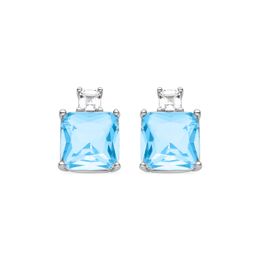 Luxenter 925 Sterling Silber Ohrringe mit rhodinierten Aquamarin-Zirkonia - Bashu