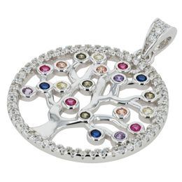 Adelia&acute;s Kettenanh&auml;nger ADELIA&acute;S "Anh&auml;nger &ndash; Lebensbaumanh&auml;nger aus 925 Silber mit Zirkonia", silber, Schmuckanh&auml;nger, Damen, Silber 925 (Sterlingsilber), Kettenanh&auml;nger, Ideal zum Verschenken &ndash; schlicht und stilvoll