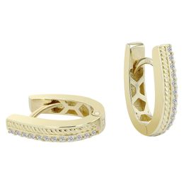 Adelia&acute;s Klappcreolen ADELIA&acute;S "Ohrringe &ndash; Klappcreole aus 333 Gold mit Zirkonia", Damen, Gr. Damen, gold, Ohrringe Klappcreolen, Ideal zum Verschenken &ndash; schlicht und stilvoll