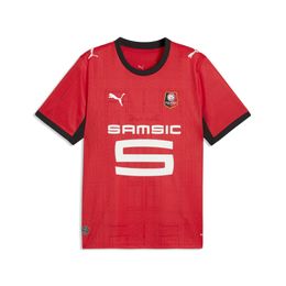 Trainingsshirt Puma "Stade Rennais 26/27 Heimtrikot Herren", Herren, Gr. 3XL, rot schwarz, Obermaterial: 100% Polyester. Rippe: 100% Polyester. Einsatz: 100% Polyester, bedruckt, regular fit, Rundhals, Shirts