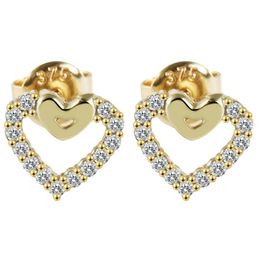 Adelia&acute;s Paar Ohrh&auml;nger ADELIA&acute;S "Ohrringe &ndash; Ohrstecker aus 375 Gold mit Zirkonia", Damen, Gr. Damen, gold, Ohrringe, Perfekt als Geschenk zum Muttertag