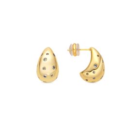 Luxenter Ohrringe mit 18-kar&auml;tiger Gelbgold-Finish und funkelnden Zirkonia-Steinen &ndash; Obow