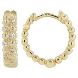 Adelia&acute;s Paar Creolen ADELIA&acute;S "Ohrringe &ndash; Creole aus 925 Silber mit Zirkonia", Damen, Gr. Damen, Silber 925 (Sterlingsilber), gold, Ohrringe, Sch&ouml;ne Geschenkidee zum einen besonderen Tag