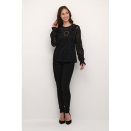 Cream Langarm-Bluse black