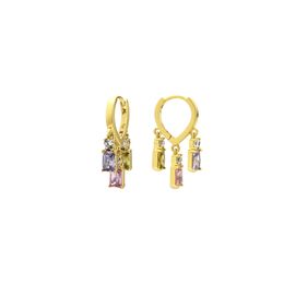 Luxenter Ohrringe mit mehrfarbigem Zirkonia in 18 Karat Gold &ndash; Lanik