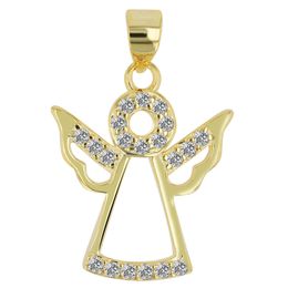 Adelia&acute;s Kettenanh&auml;nger ADELIA&acute;S "Anh&auml;nger &ndash; Engelanh&auml;nger aus 925 Silber mit Zirkonia", gold, Schmuckanh&auml;nger, Damen, Silber 925 (Sterlingsilber), Kettenanh&auml;nger, Perfekt als Geschenk f&uuml;r besondere Menschen