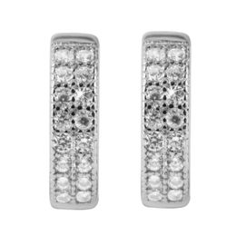 Adelia&acute;s Klappcreolen ADELIA&acute;S "Ohrringe &ndash; Klappcreole aus 925 Silber mit Zirkonia", Damen, Gr. Damen, Silber 925 (Sterlingsilber), silber, Ohrringe Klappcreolen, Zum Verschenken &ndash; ideal zum Valentinstag