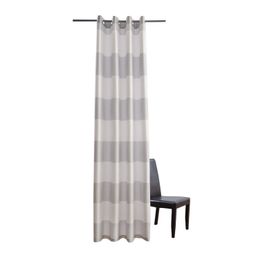 Vorhang HOMING "Burbank", silber (silberfarben), B:140cm H:245cm, Polyester, Gardinen, hochwertige Muster, Querstreifen, Blockstreifen, versch. Gr&ouml;&szlig;en