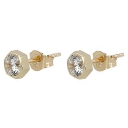 Adelia&acute;s Paar Ohrh&auml;nger ADELIA&acute;S "Ohrringe &ndash; Ohrstecker aus 333 Gold mit Zirkonia", Damen, Gr. Damen, gold, Ohrringe, Perfekt als Geschenk zum einfach so