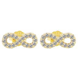 Adelia&acute;s Paar Ohrh&auml;nger ADELIA&acute;S "Ohrringe &ndash; Ohrstecker Unendlichkeitszeichen aus 925 Silber", Damen, Gr. Damen, Silber 925 (Sterlingsilber), gold, Ohrringe, Ein stilvolles Geschenk f&uuml;r besondere Momente