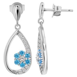 Adelia&acute;s Paar Ohrh&auml;nger ADELIA&acute;S "Ohrringe &ndash; Ohrh&auml;nger aus 925 Silber mit Zirkonia", Damen, Gr. Damen, Silber 925 (Sterlingsilber), blau (silber), Ohrringe, Zum Verschenken an Menschen, die Ihnen am Herzen liegen