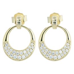Adelia&acute;s Paar Ohrh&auml;nger ADELIA&acute;S "Ohrringe &ndash; Ohrstecker aus 925 Silber mit Zirkonia", Damen, Gr. Damen, Silber 925 (Sterlingsilber), gold, Ohrringe, Perfekt als Geschenk f&uuml;r besondere Menschen