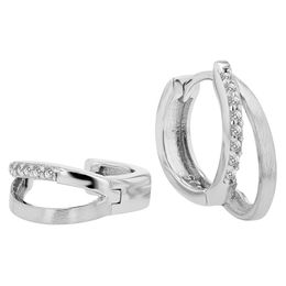 Adelia&acute;s Klappcreolen ADELIA&acute;S "Ohrringe &ndash; Klappcreole aus 925 Silber", Damen, Gr. Damen, Silber 925 (Sterlingsilber), silber, Ohrringe Klappcreolen, Ideal als Geschenk zum Valentinstag