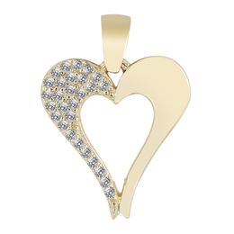 Adelia&acute;s Kettenanh&auml;nger ADELIA&acute;S "Anh&auml;nger &ndash; Herz Herzanh&auml;nger aus 333 Gold mit Zirkonia", gold, Schmuckanh&auml;nger, Damen, Gelbgold 333, Kettenanh&auml;nger, Ein Geschenk, das Freude macht