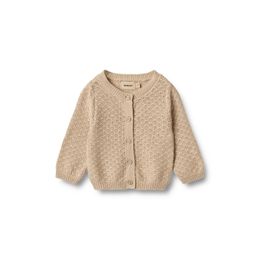 Strickjacke Wheat "Wheat Knit Cardigan Magnella", M&auml;dchen, Gr. 62, beige (warmsand), 100% Baumwolle (Bio), unifarben, normal, Rundhals, Strickjacken Strickjacke