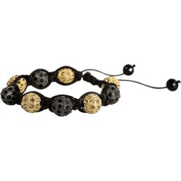 Adelia&acute;s Armband ADELIA&acute;S "Armband aus Textil mit Zirkonia 19 cm", gold (schwarz), Armb&auml;nder, Damen, 19cm, Armband, Ideal als Geschenk &ndash; dezent und elegant