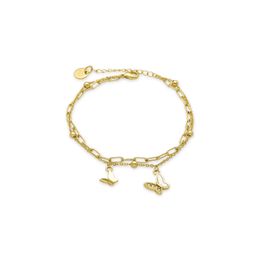 Luxenter-Armband aus gl&auml;nzendem Zirkonia in 18K Gelbgold - Tiek