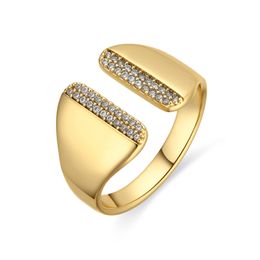 Luxenter Ring mit Brilliant Zirconia und 18-karat-Goldfinish &ndash; Niando