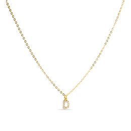 Luxenter Halskette mit gl&auml;nzendem Zirkonia 18k Gold-Finish - Alphabet