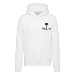 Sweatshirt Philipp Plein "Hoodie Plein R", Jungen, Gr. 4XL, 01, wei&szlig;, Stoff: 89% Baumwolle, 11% Polyester, Sweatshirts Sweatshirt