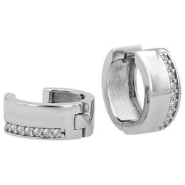 Adelia&acute;s Klappcreolen ADELIA&acute;S "Ohrringe &ndash; Klappcreole aus 925 Silber mit Zirkonia", Damen, Gr. Damen, Silber 925 (Sterlingsilber), silber, Ohrringe Klappcreolen, Sch&ouml;ne Geschenkidee zum einen besonderen Tag