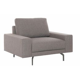 Sessel "CR.450, Designsessel, Loungesessel", braun (beigebraun 064, 32), B:120cm H:85cm T:95cm, NaturLEDER OSKAR (echtes Rindsleder);Flachgewebe VICTORIA (41% Polyacryl 38% Polyester 21% Baumwolle), CREATION BY ROLF BENZ, Sessel, Sessel, Armlehne breit niedrig, Alugussf&uuml;&szlig;e in umbragrau, Breite 120 cm