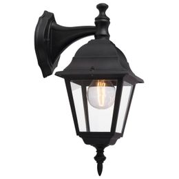 Brilliant Au&szlig;en-Wandleuchte "Newport", schwarz, 1, H: 34cm, 1 Stk., Leuchten, Au&szlig;enwandlampe h&auml;ngend schwarz