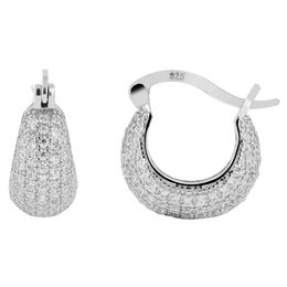 Adelia&acute;s Paar Creolen ADELIA&acute;S "Ohrringe &ndash; Creole aus 925 Silber mit Zirkonia", Damen, Gr. Damen, Silber 925 (Sterlingsilber), silber, Ohrringe, Eine sch&ouml;ne Geschenkidee f&uuml;r jeden Anlass
