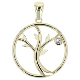 Adelia&acute;s Kettenanh&auml;nger ADELIA&acute;S "Anh&auml;nger &ndash; Lebensbaumanh&auml;nger aus 333 Gold mit Zirkonia", gold, Schmuckanh&auml;nger, Damen, Gelbgold 333, Kettenanh&auml;nger, Eine sch&ouml;ne Geschenkidee f&uuml;r jeden Anlass