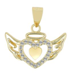 Adelia&acute;s Kettenanh&auml;nger ADELIA&acute;S "Anh&auml;nger &ndash; Fl&uuml;gel Anh&auml;nger aus 925 Silber mit Zirkonia", gold, Schmuckanh&auml;nger, Damen, Silber 925 (Sterlingsilber), Kettenanh&auml;nger, Perfekt als Geschenk zum Muttertag