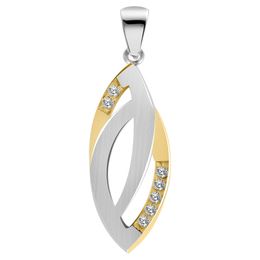 Adelia&acute;s Kettenanh&auml;nger ADELIA&acute;S "Anh&auml;nger aus 925 Silber mit Zirkonia", gold (silber), Schmuckanh&auml;nger, Damen, Silber 925 (Sterlingsilber), Kettenanh&auml;nger, Ein Geschenk, das Freude macht