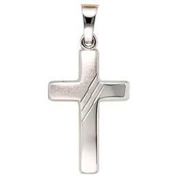 Kreuzanh&auml;nger Jobo "Anh&auml;nger Kreuz", wei&szlig; (wei&szlig;gold 333), Schmuckanh&auml;nger, Damen, Wei&szlig;gold 333, 333 Wei&szlig;gold