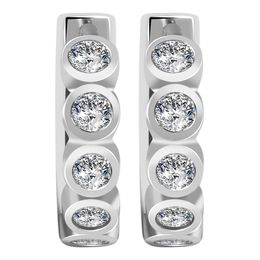 Adelia&acute;s Klappcreolen ADELIA&acute;S "Ohrringe &ndash; Klappcreole aus 925 Silber mit Zirkonia", Damen, Gr. Damen, Silber 925 (Sterlingsilber), silber, Ohrringe Klappcreolen, Eine sch&ouml;ne Geschenkidee f&uuml;r jeden Anlass