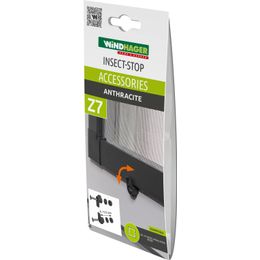 Zubeh&ouml;r-Set Windhager "zur Frontalmontage des Fliegengitters am Fensterstock, einfach Montage", schwarz (wei&szlig;), B:1cm H:2cm L:2cm, Kunststoff, Metall, Sichtschutzbefestigungen, Vorreiber-Set f&uuml;r Fenster in wei&szlig; oder anthrazit erh&auml;ltlich, 4 St&uuml;ck
