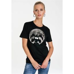 T-Shirt logoshirt "Looney Tunes - Coyote Mond", Damen, Gr. M, schwarz, 100% Baumwolle, bedruckt, normal, Rundhals, Shirts T-Shirt, mit coolem Print