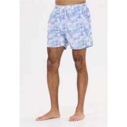 Badeshorts NOU "Esiquio", Herren, Gr. L, US-Gr&ouml;&szlig;en, blau (blau, wei&szlig;), 100% Polyester, bedruckt, Badehosen Badeshorts, mit Quick Dry-Funktion