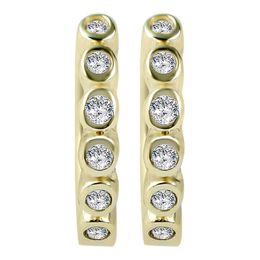 Adelia&acute;s Klappcreolen ADELIA&acute;S "Ohrringe &ndash; Klappcreole aus 333 Gold mit Zirkonia", Damen, Gr. Damen, gold, Ohrringe Klappcreolen, Ideal als Geschenk zum einen besonderen Tag