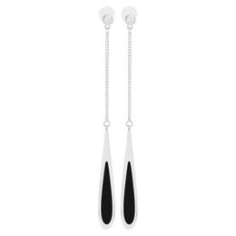 Adelia&acute;s Paar Ohrh&auml;nger ADELIA&acute;S "Ohrringe &ndash; Ohrstecker aus 925 Silber", Damen, Gr. Damen, Silber 925 (Sterlingsilber), schwarz (silber), Ohrringe, Geschenkidee: zeitlos und vielseitig