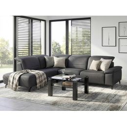 Ecksofa Musterring "MR370", schwarz, B:288cm H:83cm T:241cm, 100% Leder, Sofas, Ecksofa, Edles Leder in 3 Farben, Sitzkomfort nach Wahl, Ma&szlig;e 288 x 241 cm