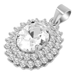 Adelia&acute;s Kettenanh&auml;nger ADELIA&acute;S "Anh&auml;nger aus 925 Silber mit Zirkonia", silber, Schmuckanh&auml;nger, Damen, Silber 925 (Sterlingsilber), Kettenanh&auml;nger, Ideal zum Verschenken &ndash; schlicht und stilvoll