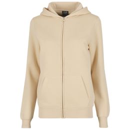 Sweatjacke Urban Classics "Urban Classics Ladies Basic Essential Zip Hoody", Damen, Gr. S, sand, 50% Baumwolle, 50% Polyester, unifarben, Sweatjacken Sweatjacke