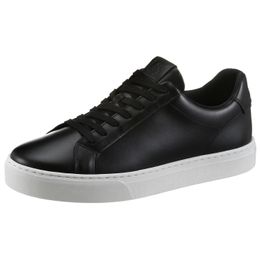 Marc O'Polo Sneaker MARC O'POLO "AGAR", Herren, Gr. 41, schwarz, Glattleder, unifarben, Schuhe Sneaker, Schn&uuml;rschuh, Halbschuh, Freizeitschuh mit herausnehmbarer Innensohle