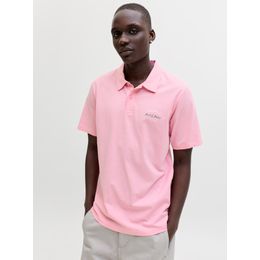 Jack & Jones Poloshirt JACK & JONES "JJBRANDON POLO SS", Herren, Gr. L, prism pink, Jersey, Obermaterial: 100% Baumwolle, bedruckt, regular fit, Shirts