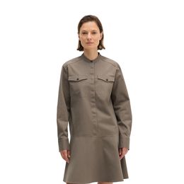 Marc O'Polo Minikleid MARC O'POLO "aus Brushed Cotton Twill", Damen, Gr. 32, Normalgr&ouml;&szlig;en, chalky braun, Obermaterial: 56% Baumwolle, 41% Lyocell, 3% Elasthan, unifarben, weit kurz, Doppelmanschette, Kleider Minikleid