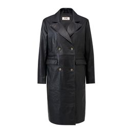 Ledermantel RICANO "Ledermantel Monique", Damen, Gr. L, schwarz, Obermaterial: 100% Lammnappaleder LANA. Futter: 100% Polyester PES., normal, V-Ausschnitt, M&auml;ntel, Handgefertigt aus echtem Leder