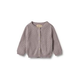 Strickjacke Wheat "Wheat Knit Cardigan Magnella", M&auml;dchen, Gr. 62, beige (dustylila), 100% Baumwolle (Bio), unifarben, normal, Rundhals, Strickjacken Strickjacke