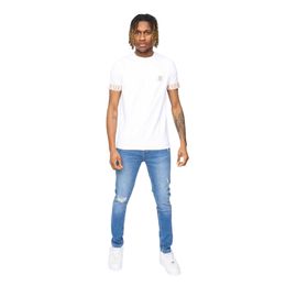 SikSilk - "Tech" T-Shirt f&uuml;r Herren, &Auml;rmel mit Markenschriftzug (Wei&szlig;)